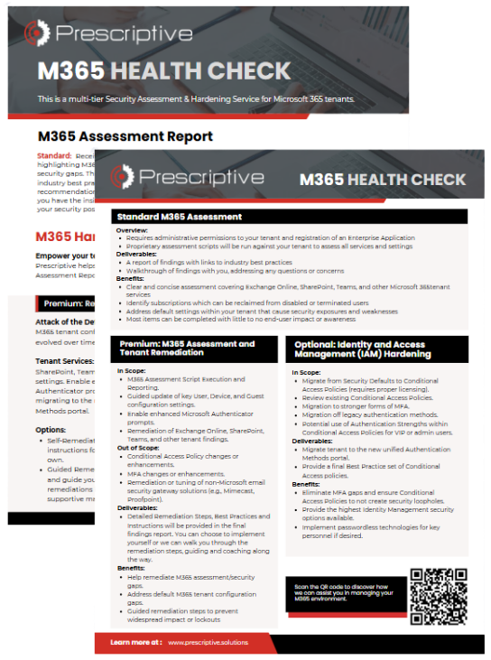 Microsoft M365 Health Check | Prescriptive Data Solutions